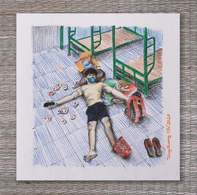 Sketches depict quarantine life vividly