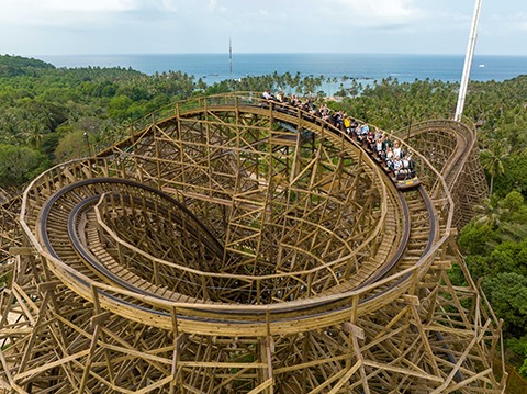 Hon Thom's wooden roller coaster already a hot spot in Phu Quoc